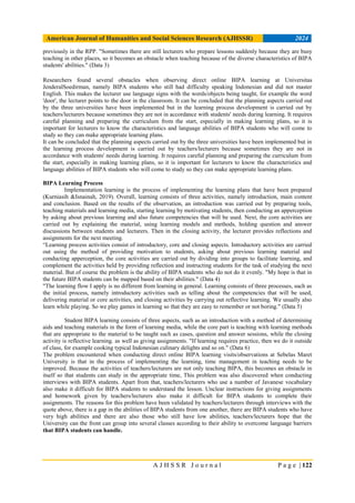 Implementation BIPA Learning in Central Java Higher Education | PDF