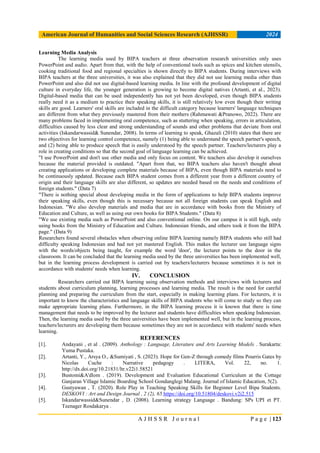 Implementation BIPA Learning in Central Java Higher Education | PDF