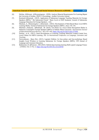 Implementation BIPA Learning in Central Java Higher Education | PDF