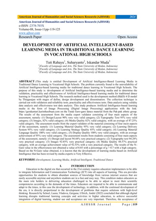 DEVELOPMENT OF ARTIFICIAL INTELLIGENT-BASED LEARNING MEDIA IN TRADITIONAL DANCE LEARNING IN ...