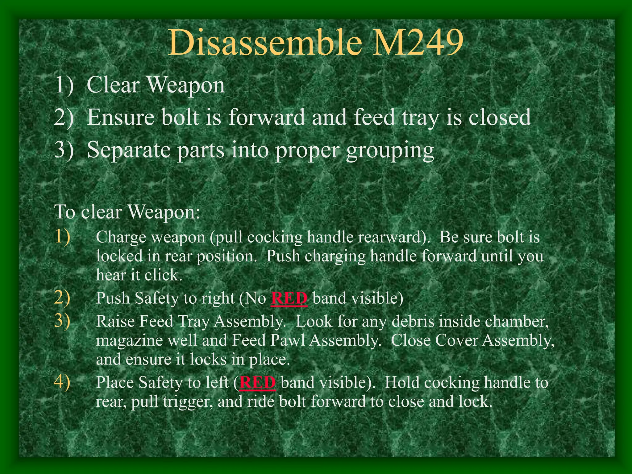 m249-saw PMI To familiarize the soldier with the M249 Squad Automatic ...