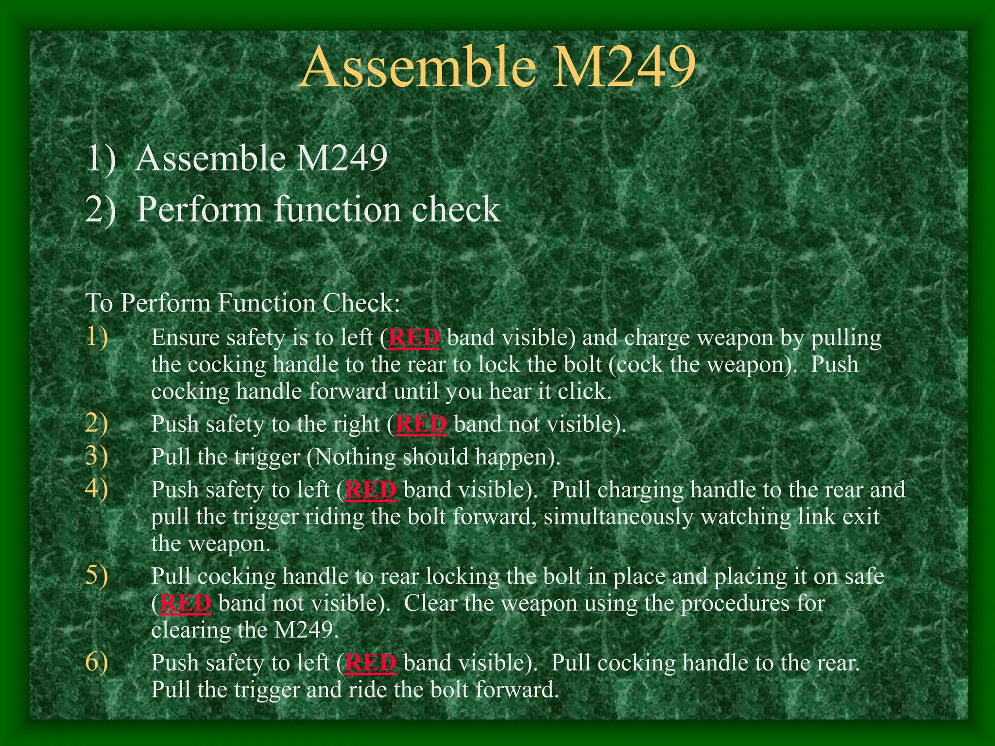 m249-saw PMI To familiarize the soldier with the M249 Squad Automatic ...