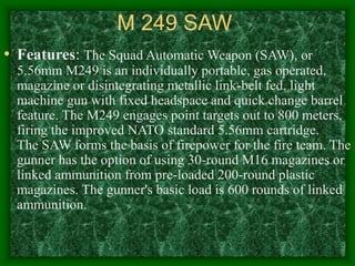 m249-saw PMI To familiarize the soldier with the M249 Squad Automatic ...