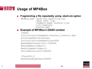 Live streaming of video and subtitles with MPEG-DASH | PPTX