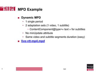 Live streaming of video and subtitles with MPEG-DASH | PPTX | Web ...