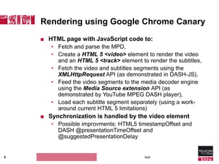Live streaming of video and subtitles with MPEG-DASH | PPTX | Web Design and HTML | Internet