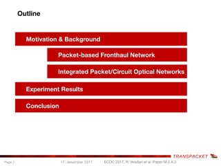 Ultra-Low Latency 100 Gb/s Optical Packet Network | PDF