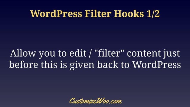 WooCommerce: Filter Hooks | PPT