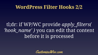 WooCommerce: Filter Hooks | PDF