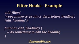 WooCommerce: Filter Hooks | PDF