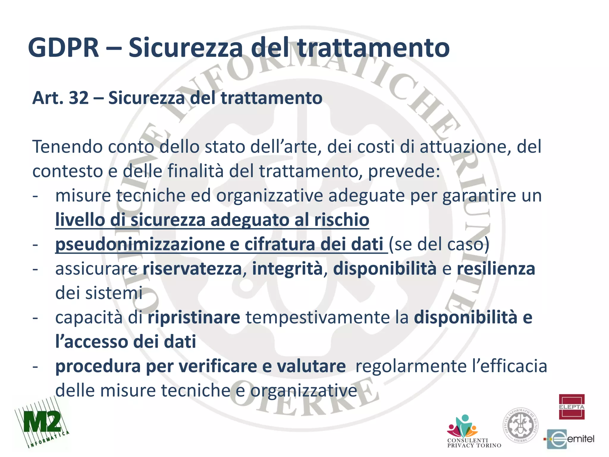 GDPR 2018 - Il nuovo Regolamento Privacy Europeo | PDF