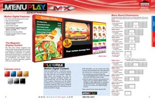 Menus2Go | Menu Boards Catalog | PDF