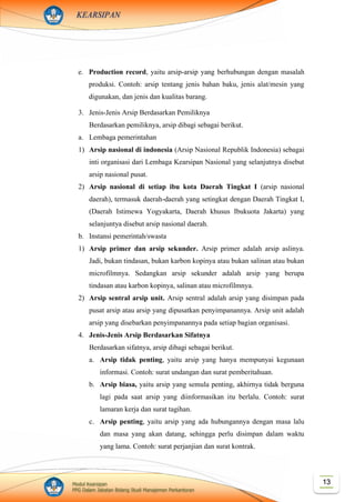 M2 kb1 arsip dan kearsipan | PDF