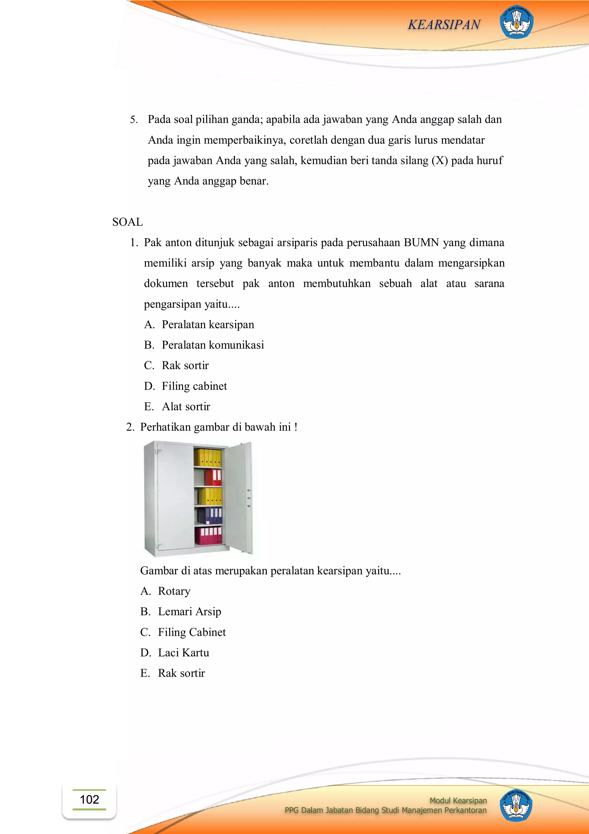 M2 kb3 peralatan kearsipan | PDF