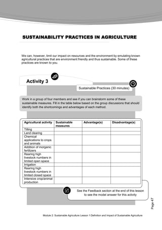 Farmer's Agribusiness Training Course: Module 2 - Sustainable ...