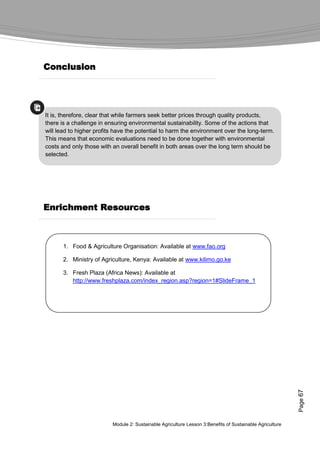 Farmer's Agribusiness Training Course: Module 2 - Sustainable ...