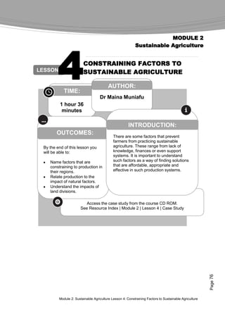 Farmer's Agribusiness Training Course: Module 2 - Sustainable ...