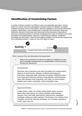 Farmer's Agribusiness Training Course: Module 2 - Sustainable ...