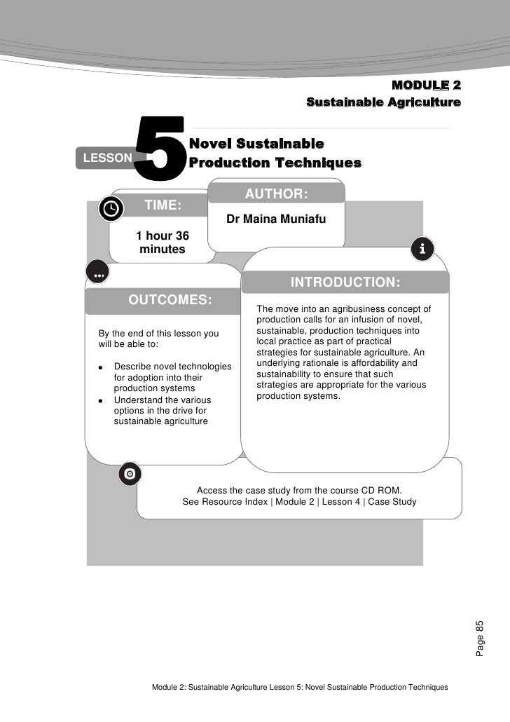 Farmer's Agribusiness Training Course: Module 2 - Sustainable Agricul…