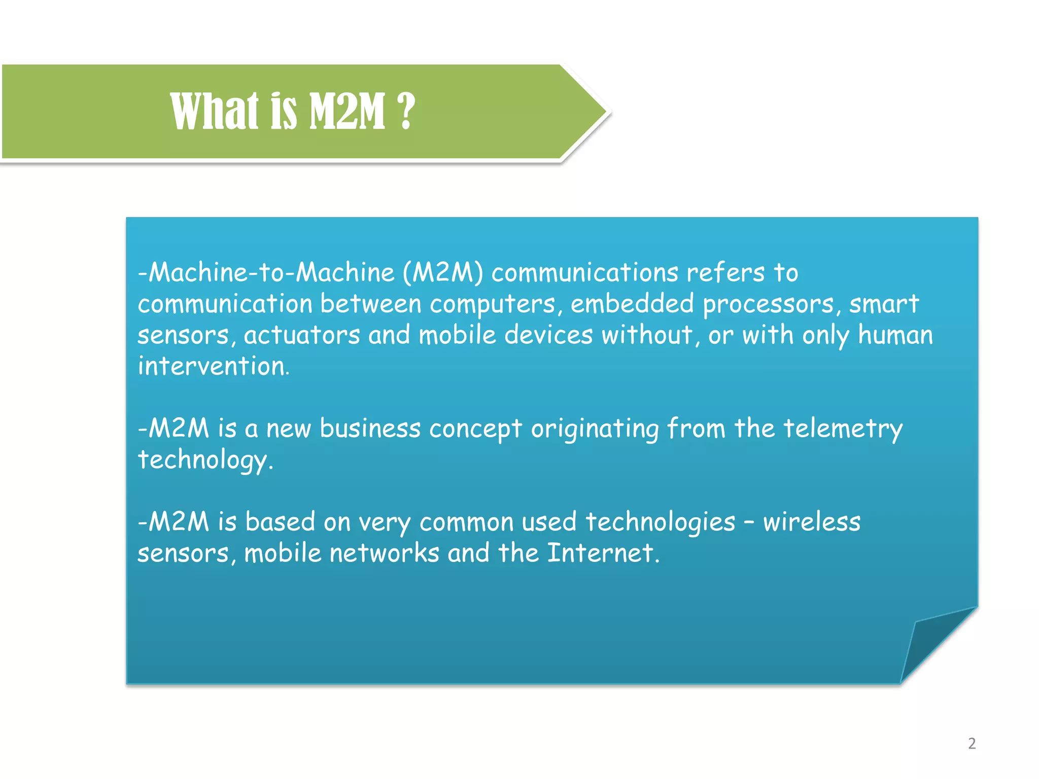 M2M - Machine to Machine Technology | PPTX