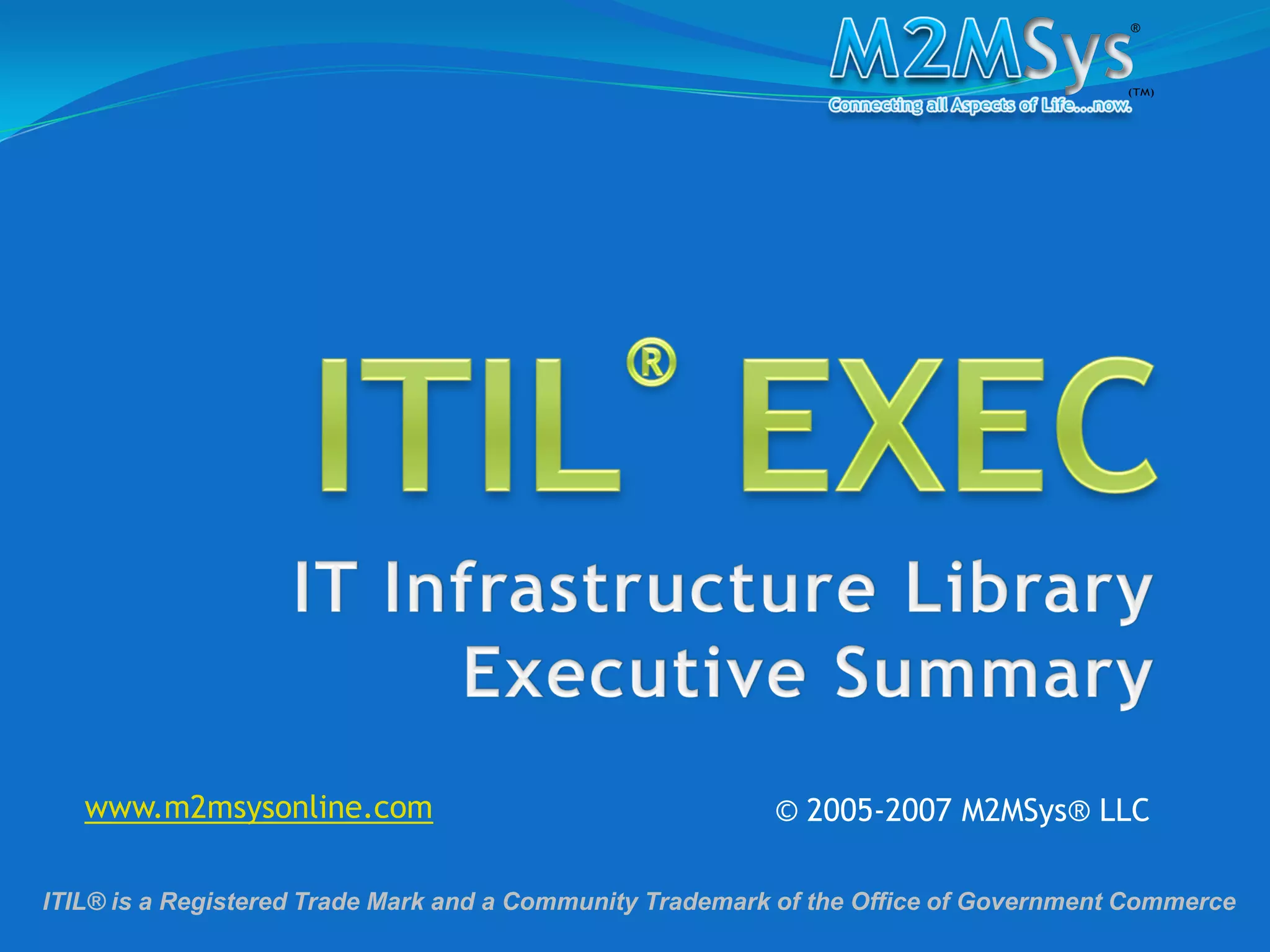 M2MSys ITIL Executive Summary | PDF
