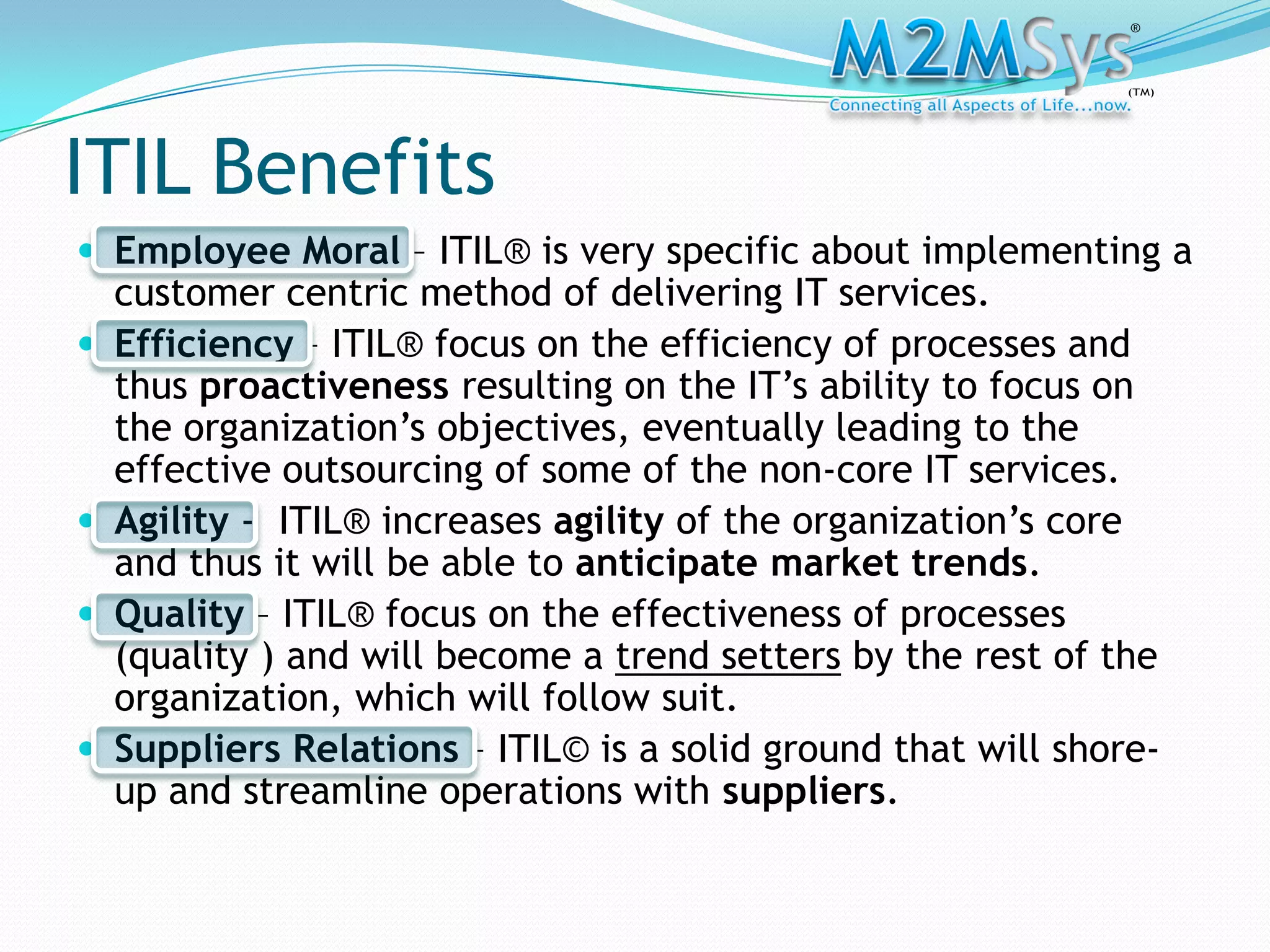 M2MSys ITIL Executive Summary | PDF