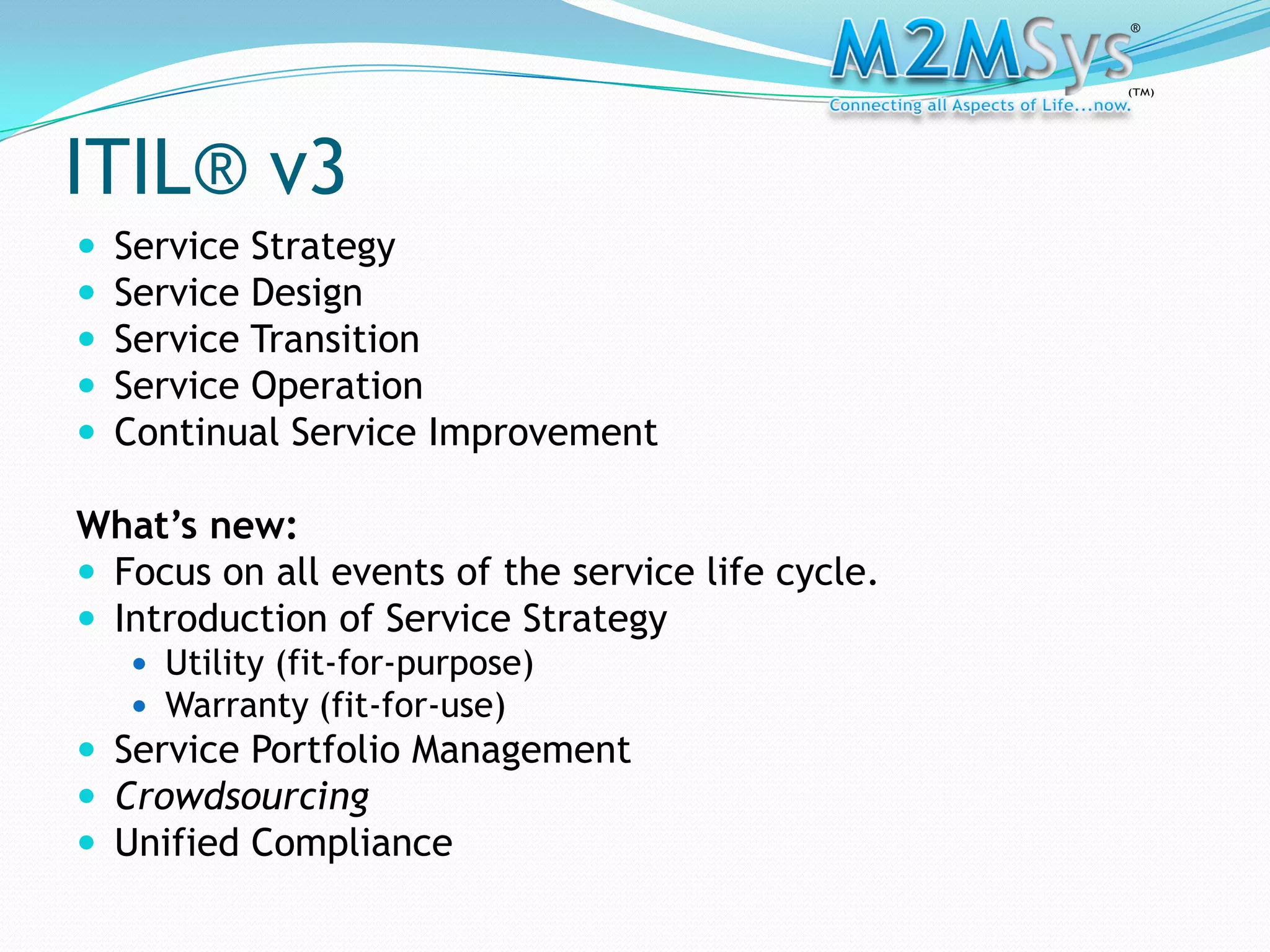 M2MSys ITIL Executive Summary | PDF