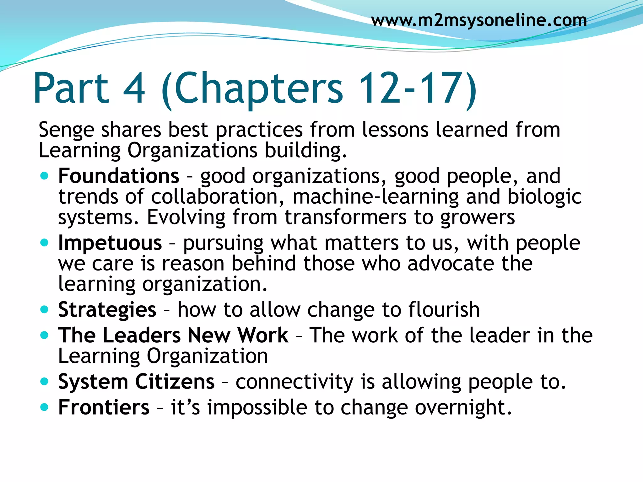 Peter Senge "Fifth Discipline" Book Review - Learning Organization ...