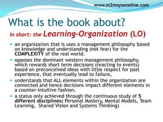 Peter Senge "Fifth Discipline" Book Review - Learning Organization ...