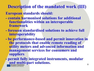 SMART METERS Draft standardisation mandate | PPT