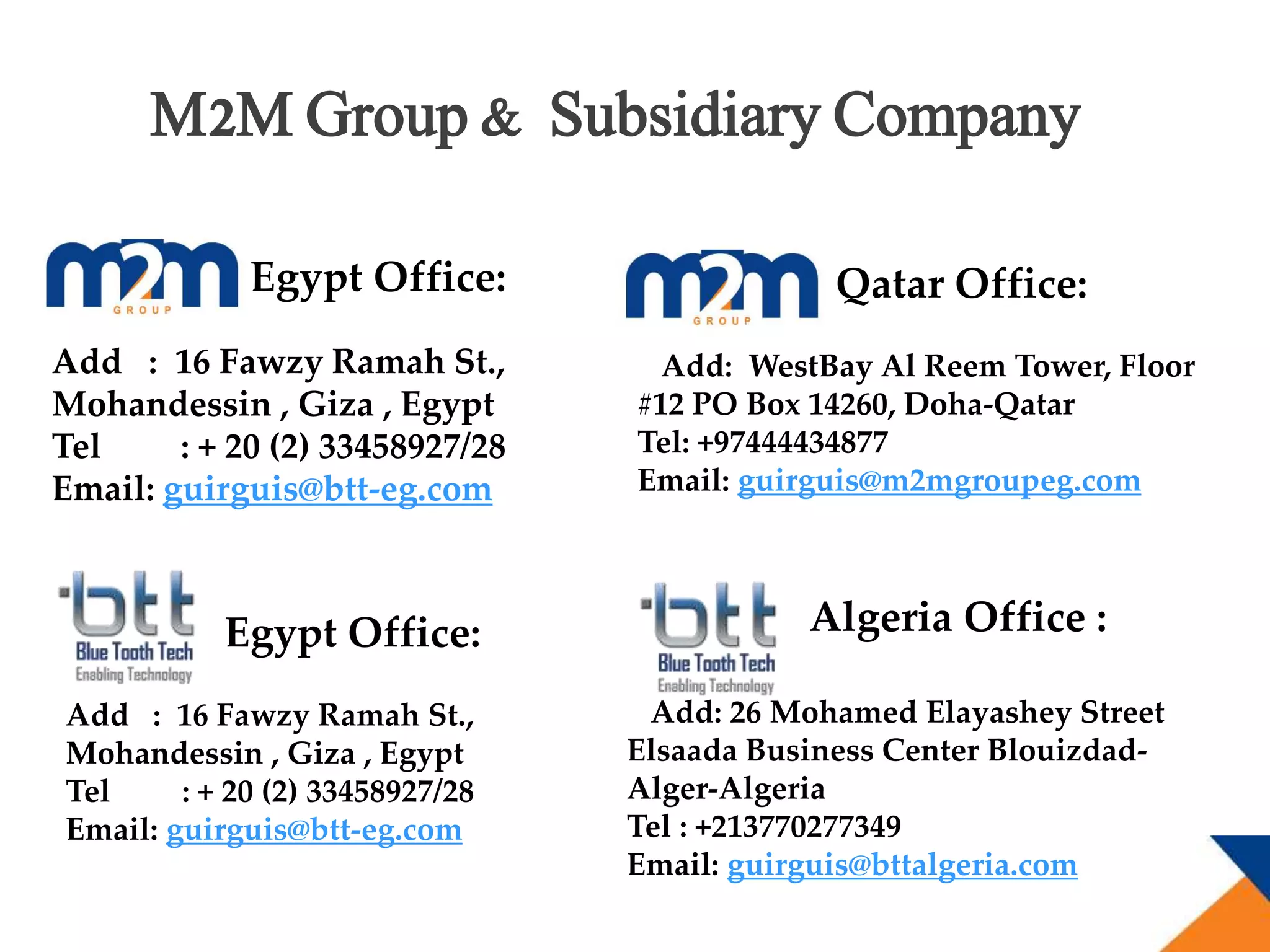 M2M group presentation | PPTX
