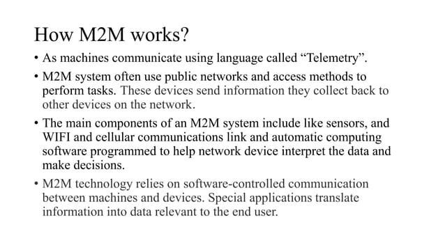 M2M technology in IOT | PPTX