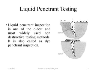 Introduction to Liquid Penetrant Testing | PPTX