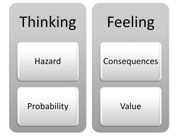 Risk perception: thinking vs. feeling | PPTX | Science