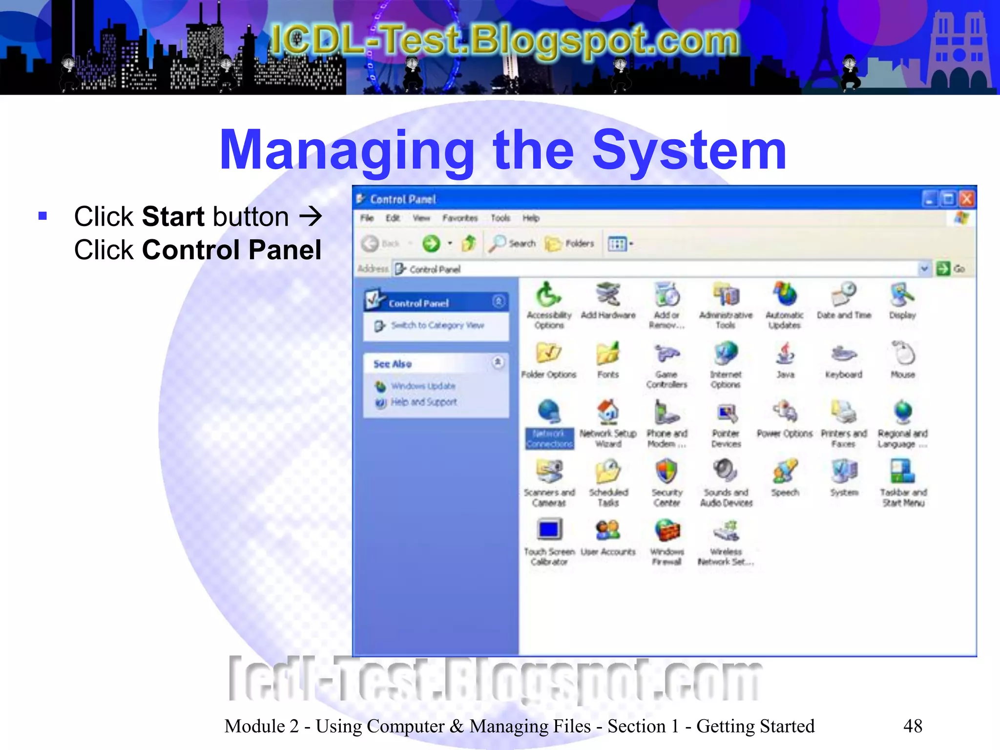 Icdl Module 2 Using Computers And Managing Files Windows Xp 7447