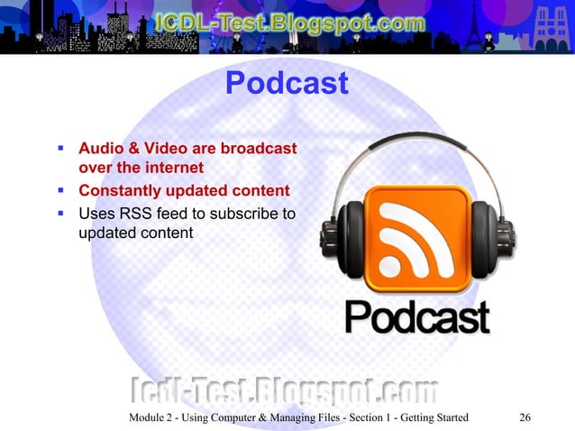 ICDL Module 2 - Using Computers & Managing Files (Windows XP) - Presentation Slides | PPT