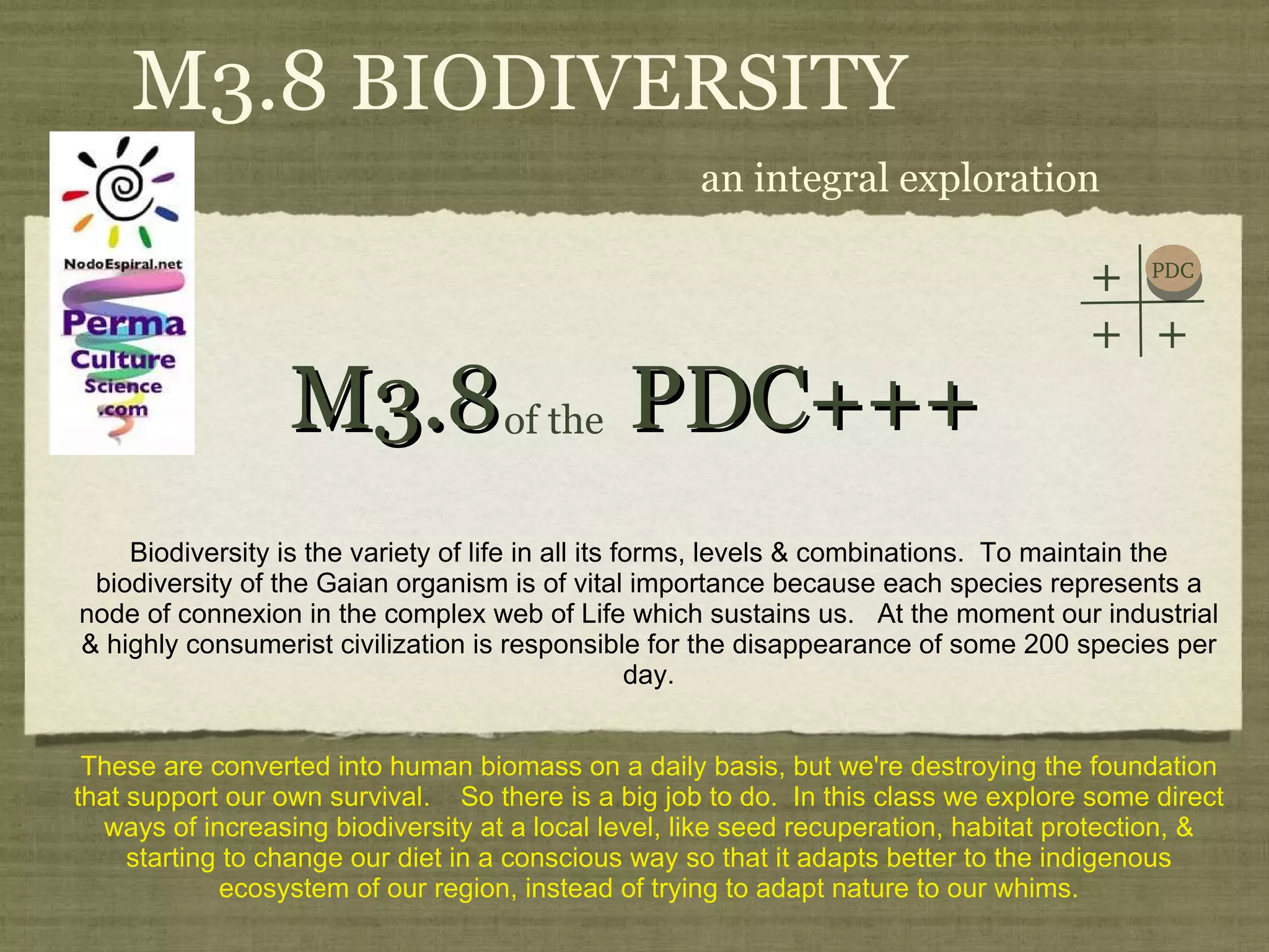 PDC+++ Module 3 Class 8. Biodiversity | PPT