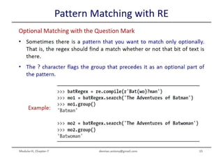 Python Programming ADP VTU CSE 18CS55 Module 3 Chapter 7 - A | PPT