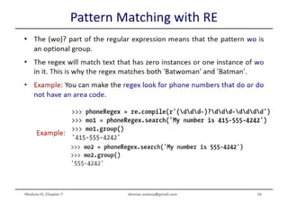 Python Programming ADP VTU CSE 18CS55 Module 3 Chapter 7 - A | PPT