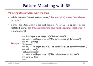 Python Programming ADP VTU CSE 18CS55 Module 3 Chapter 7 - A | PPT