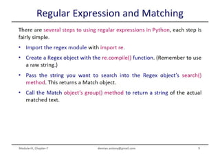 Python Programming ADP VTU CSE 18CS55 Module 3 Chapter 7 - A | PPT