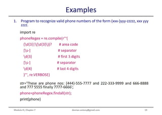 Python Programming ADP VTU CSE 18CS55 Module 3 Chapter 7 - B | PPT