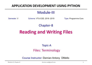 Python Programming ADP VTU CSE 18CS55 Module 3 Chapter 8 - A | PDF | Operating Systems ...