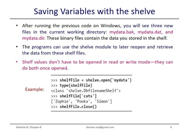 Python Programming Adp Vtu Cse 18cs55 Module 3 Chapter 8 B Ppt