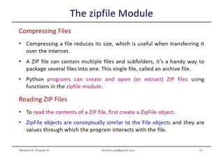 Python Programming ADP VTU CSE 18CS55 Module 3 Chapter 9 | PPT