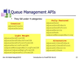 FreeRTOS Course - Queue Management | PPT | Operating Systems | Computer Software and Applications