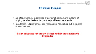 M3 - Lesson 3.1 UN Values and Behaviours Part 1 - Slides.pptx