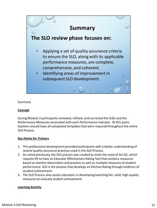 M3-Review-SLOs-13NOV13 | PDF