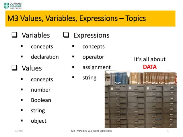 variables, values and expressions | PPT