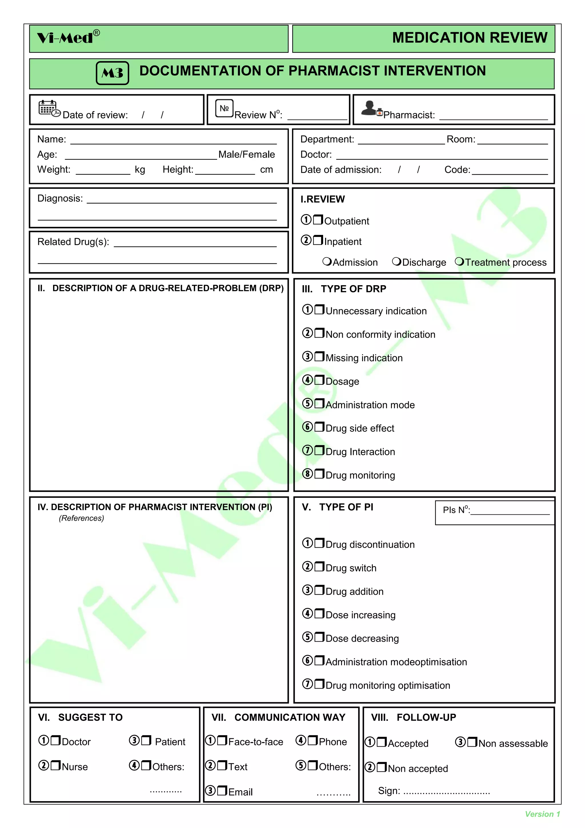 Vi-Med tool for medication review - Form 3 - English version | PDF